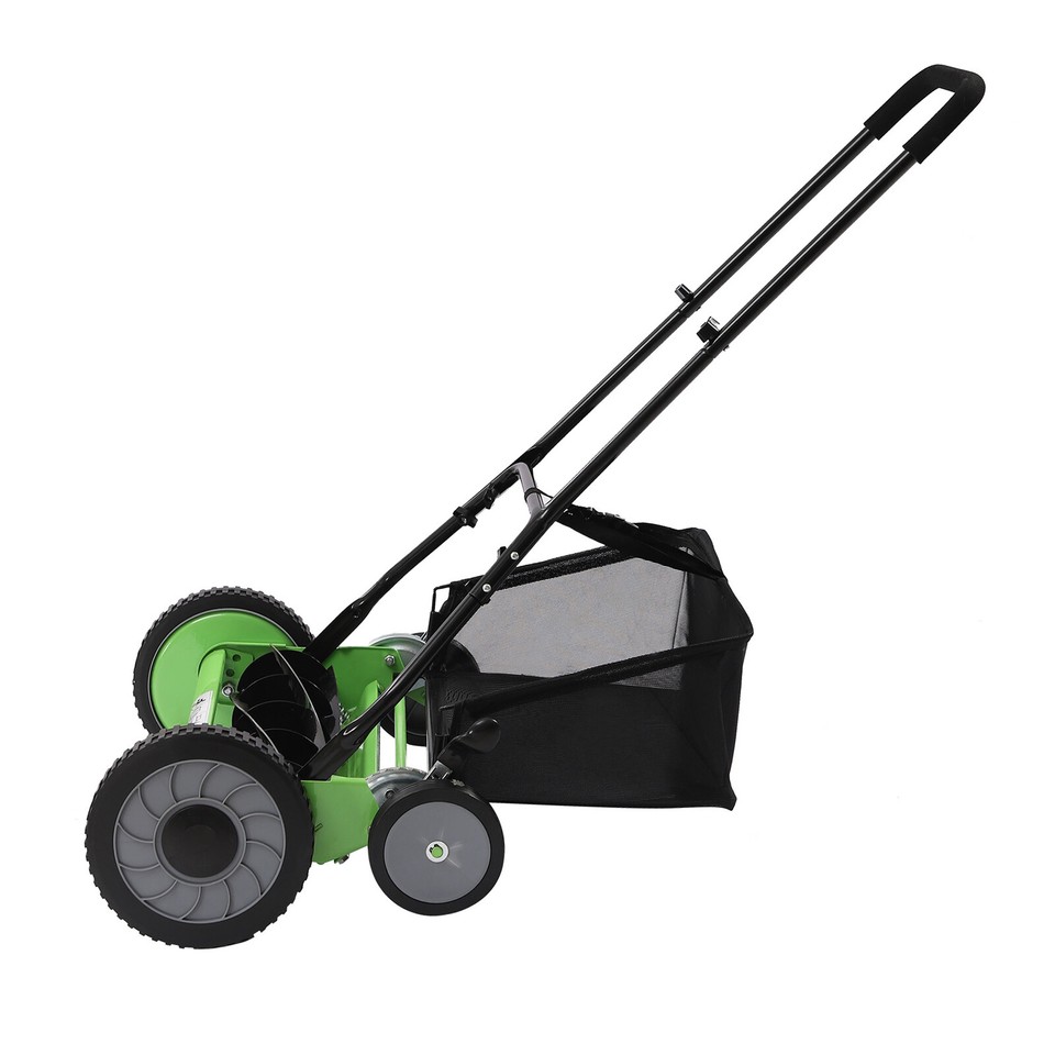20" Manual Lawn Mower Hand Push Reel Walk-Behind Grass Catcher ...