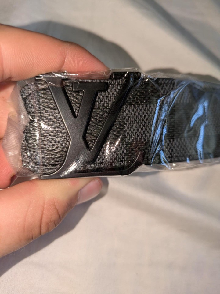 Louis Vuitton LV Initiales Belt - 46 Inches Black Checkered With ...