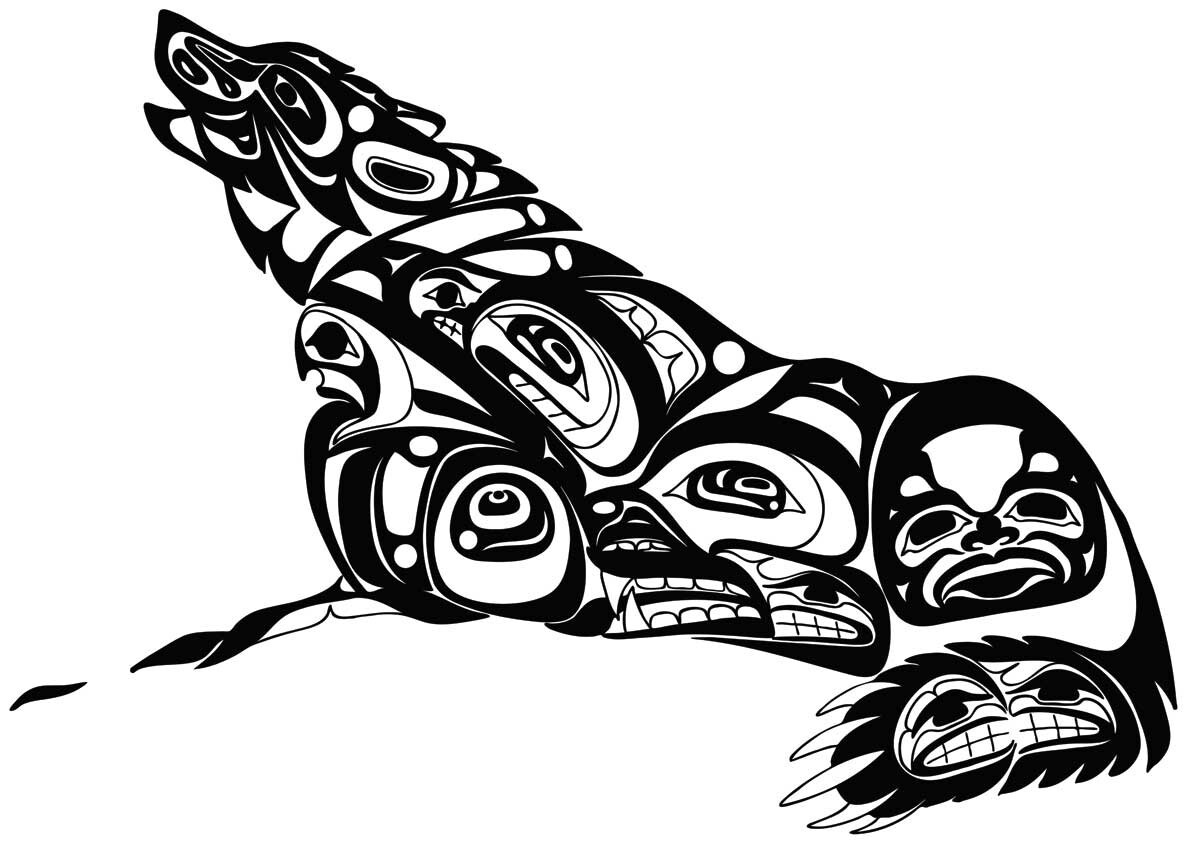 Pacific Northwest Native American Art Wolf