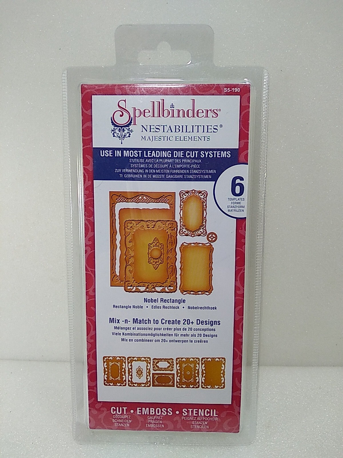 Spellbinders ~Nestabilities ~S5-190 ~'NOBEL RECTANGLE' ~ 6 Templates | eBay