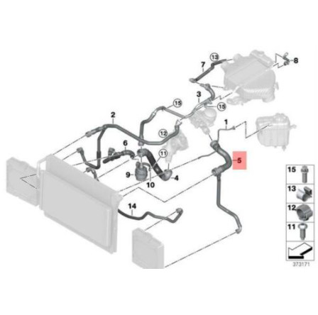 NEW BMW M3 F80 WATER RADIATOR HOSE UPPER 11537848501 ORIGINAL 11-53-7 ...