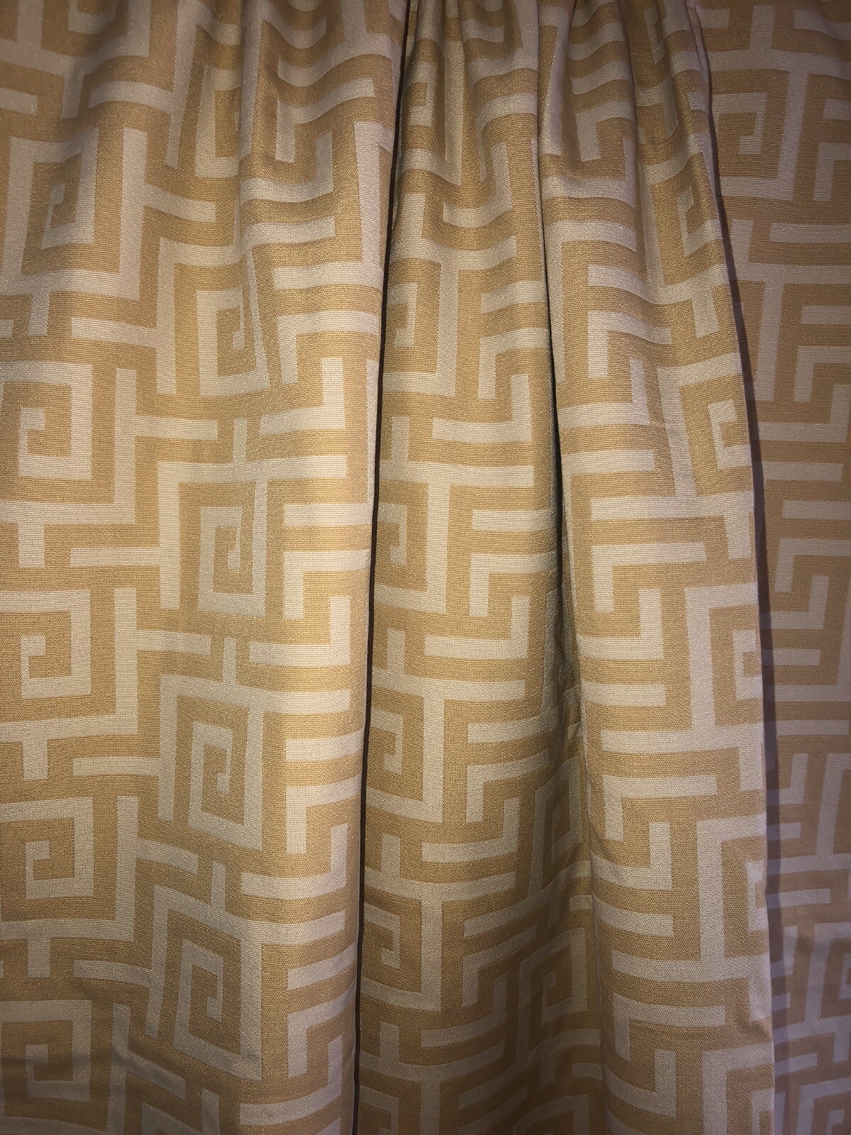 1 SET Pottery Barn Greek Key Drapes 23 X 104” Curtain Panels Gold ...