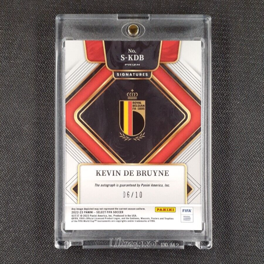2022-23 Panini Select FIFA Signatures #S-KDB Kevin De Bruyne Gold Auto ...