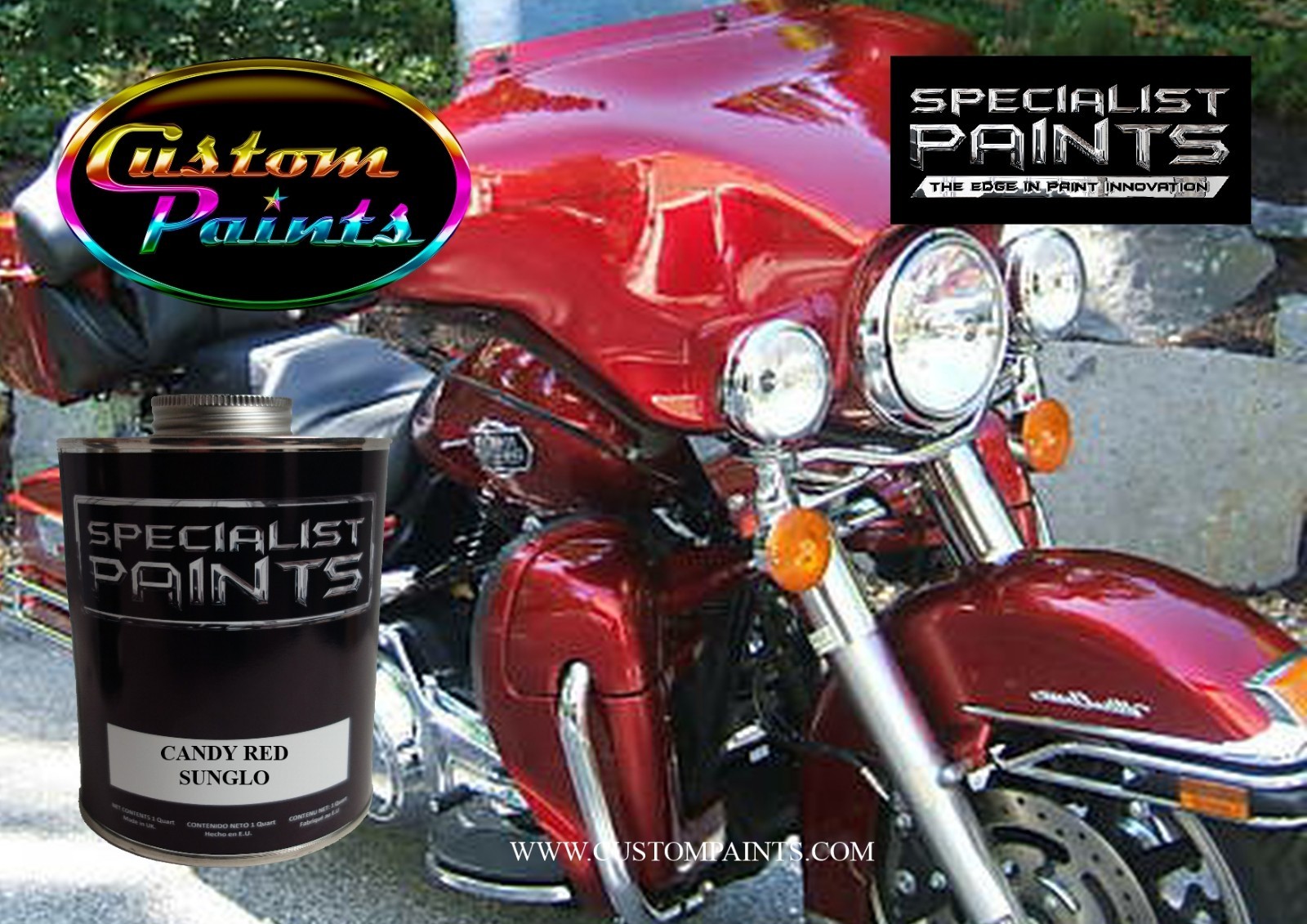 PINT KIT OF HARLEY DAVIDSON - CANDY RED SUNGLO. MOTORCYCLE, HOTROD ...