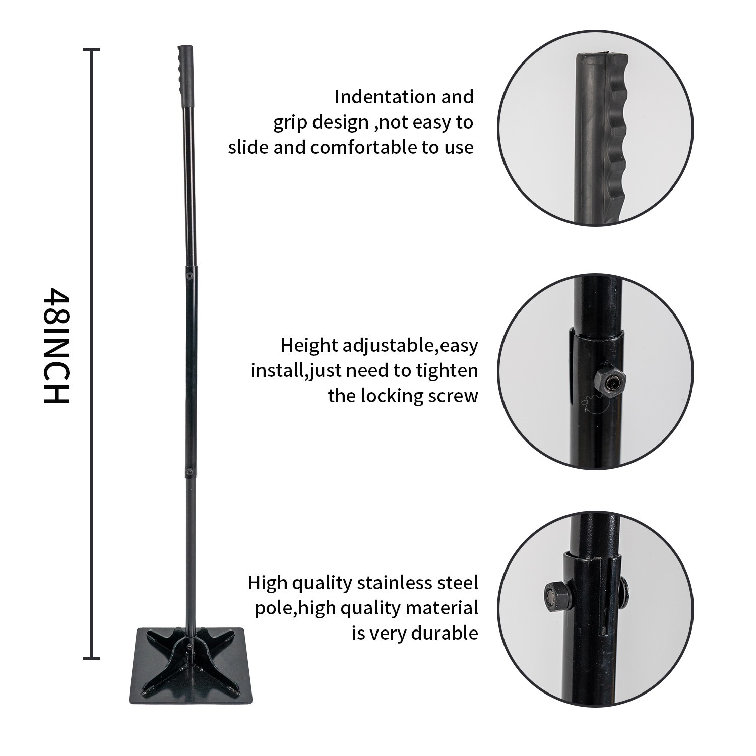 48" Hand Soil Tamper Tool for Leveling Ground Soil Installing Pavers ...