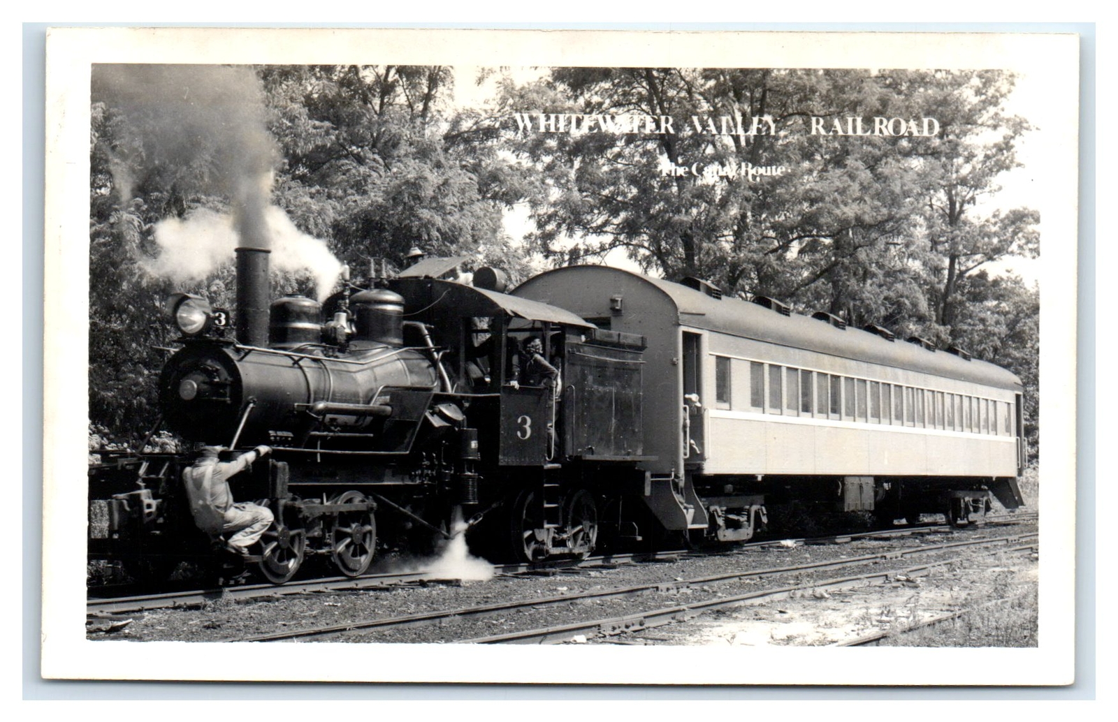 Connersville, IN Postcard- RPPC WHITEWATER VALLEY RAILROAD The Route ...