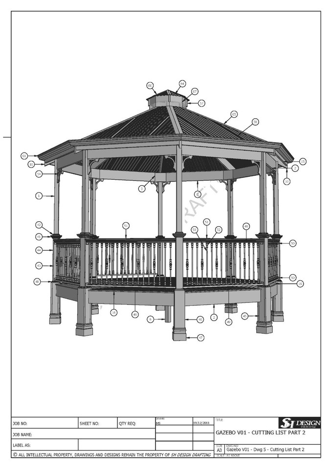 CLASSIC ROTUNDA GAZEBO - UNIQUE DESIGN V1 - Full Building Plans in 3D ...
