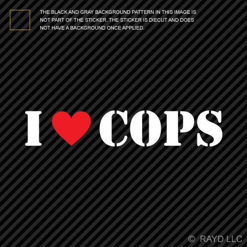(2x) I Love Cops Sticker Die Cut Decal Self Adhesive Vinyl