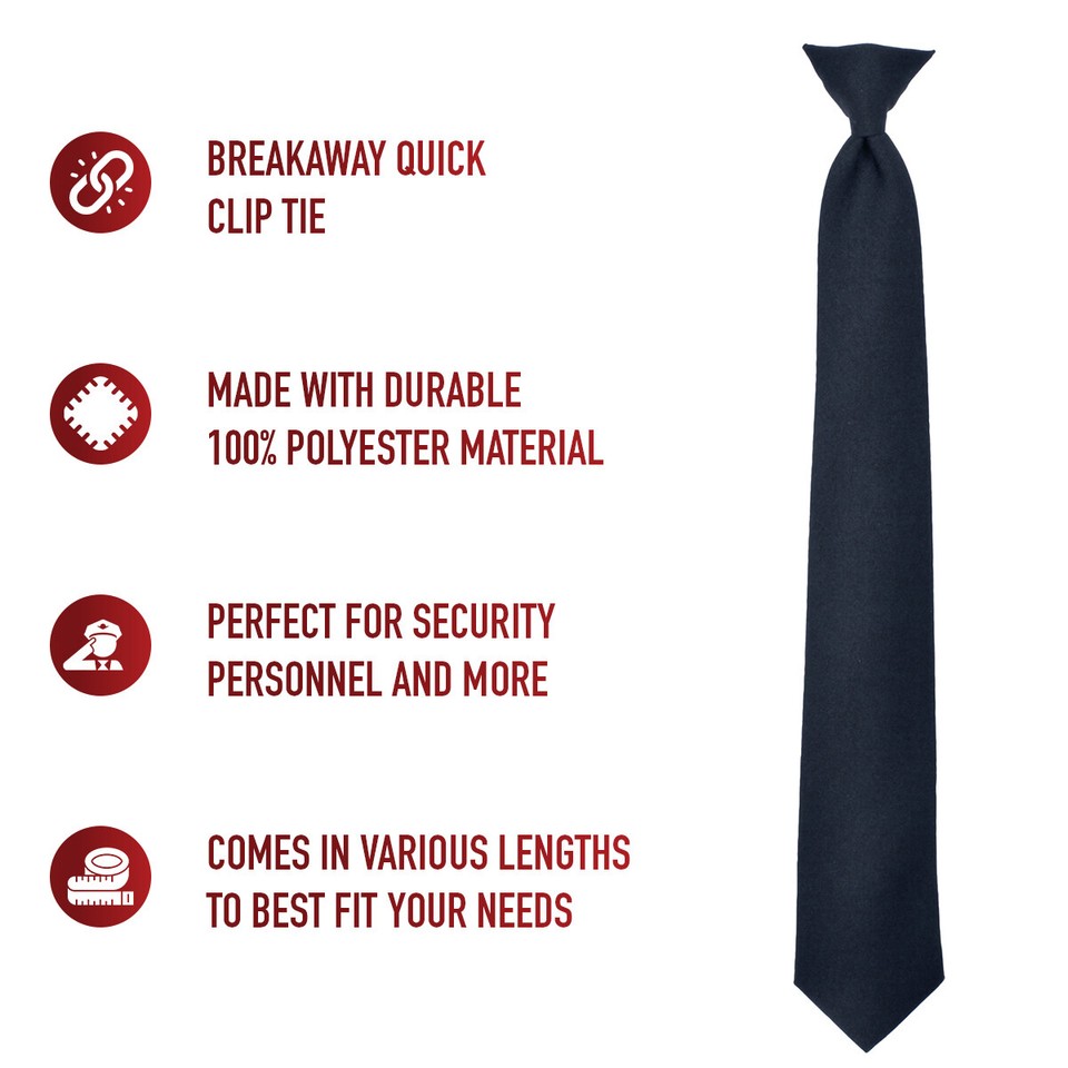 Men's Neck Tie 18" or 20" Breakaway Clip-On or Hook Necktie | eBay