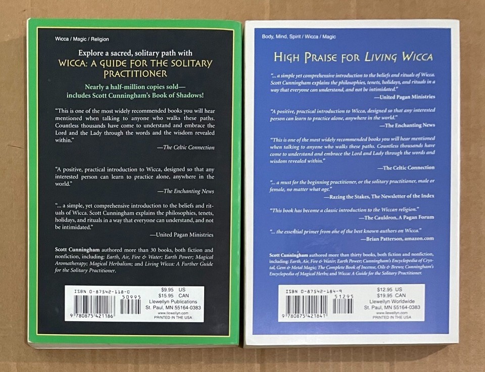 Living Wicca, Wicca Scott Cunningham Book Lot Pagan Witchcraft Solitary ...