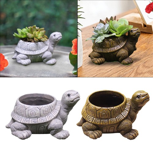 Turtle Planter Pot Resin Flowerpot Ornament Vase Pot Tortoise Flower ...