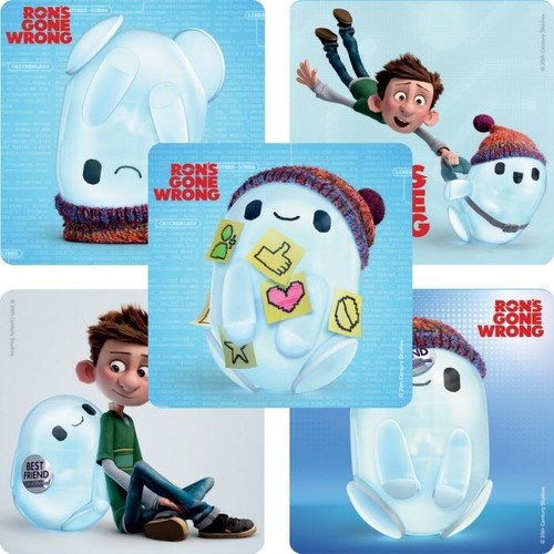 Ron's Gone Wrong Stickers x 5 - Party Favours Loot Bag Supplies Robot ...