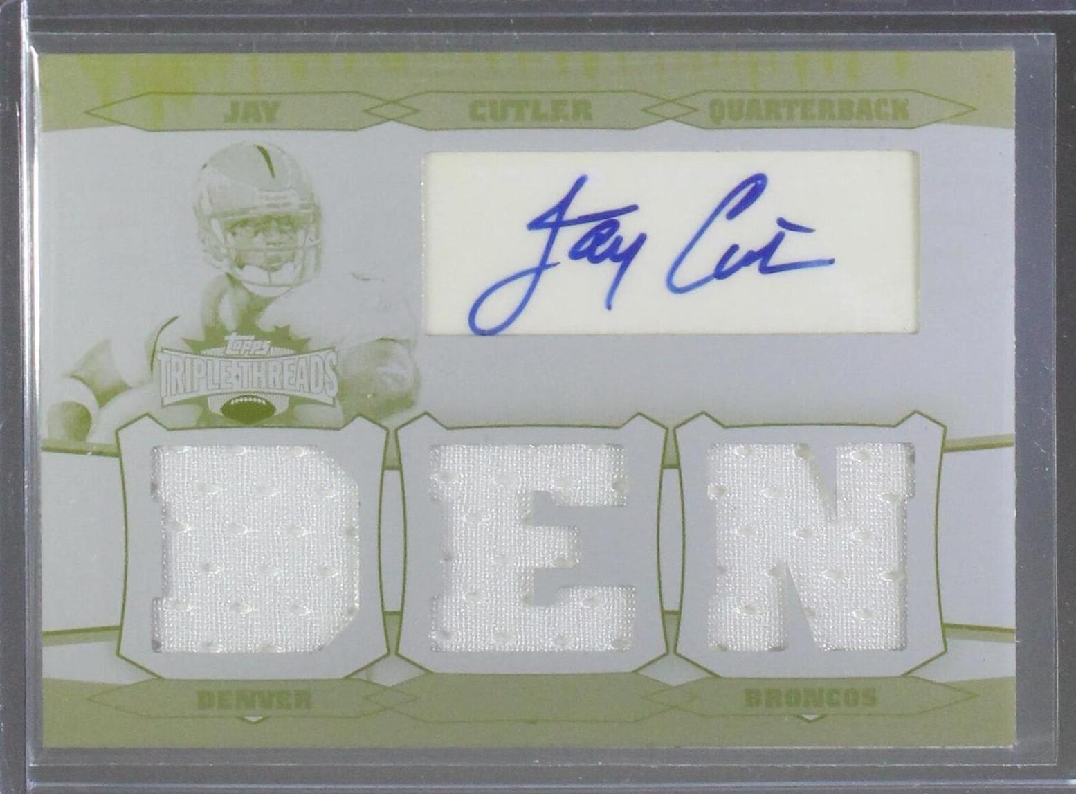 2006 Topps Triple Threads - Autographed Relics Jay Cutler #WWRA-112 ...