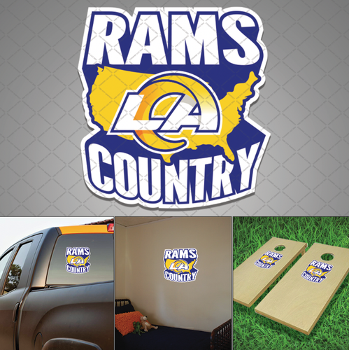Los Angeles Rams Country Sticker Decal Vinyl Football for Car Wall ...