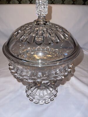 Ethol Cut Log Bryce Higbee Glass LARGE RARE covered Compote EXC | eBay