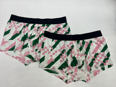 NEW MeUndies PINK AND GREEN GEOMETRICS BRIEFS Underwear Mens Size SMALL ...