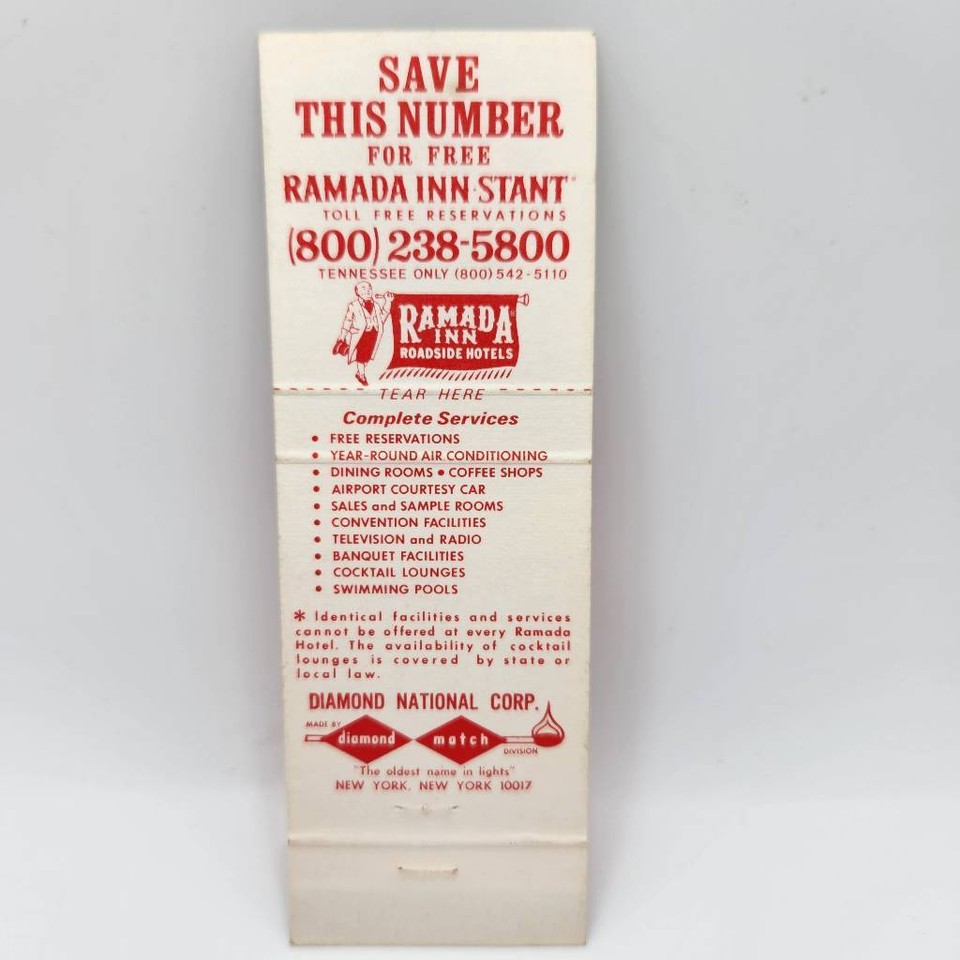 Vintage Matchbook Ramada Inn Roadside Hotels Luxury for Less | eBay