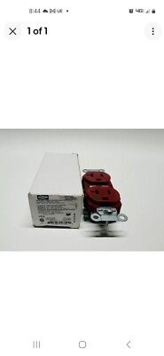(1) HUBBELL 8300RED RED Duplex Receptacle 20A 125V 5-20R Hospital Grade ...