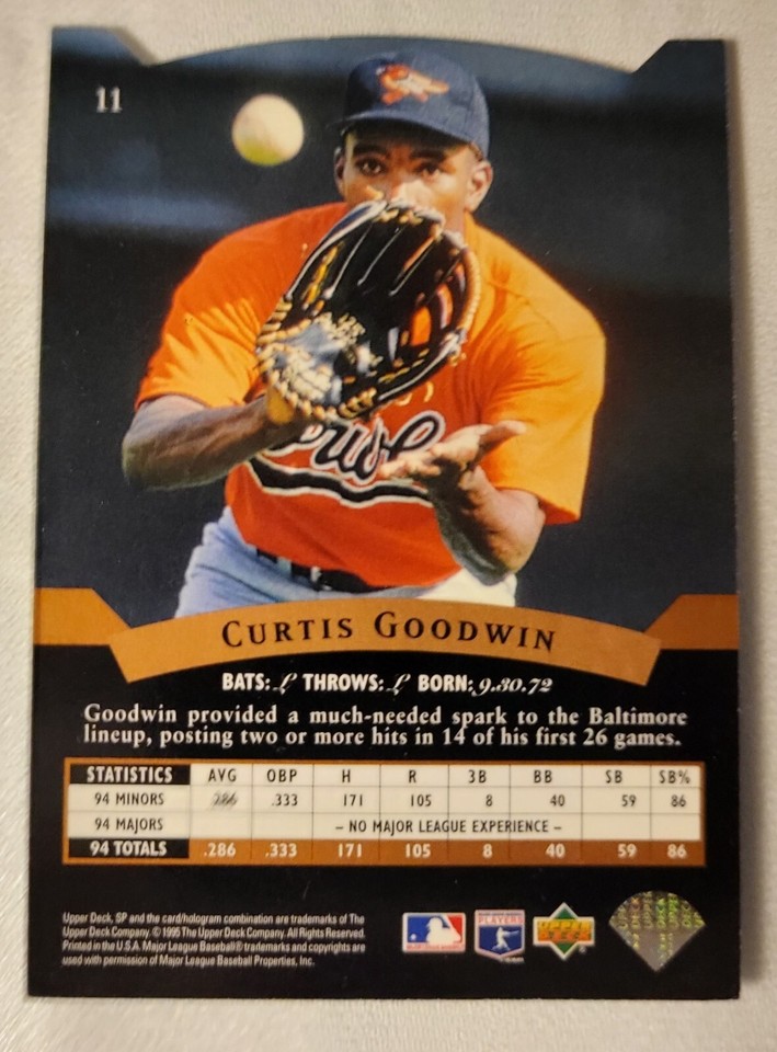 1995 Upper Deck SP Silver Die-Cut Curtis Goodwin #11 Baseball Rookie ...