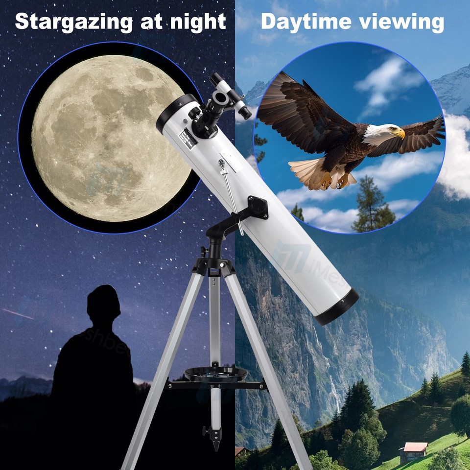 700mm Reflector Astronomical Telescope 525X w/ Phone Adapter for Moon ...
