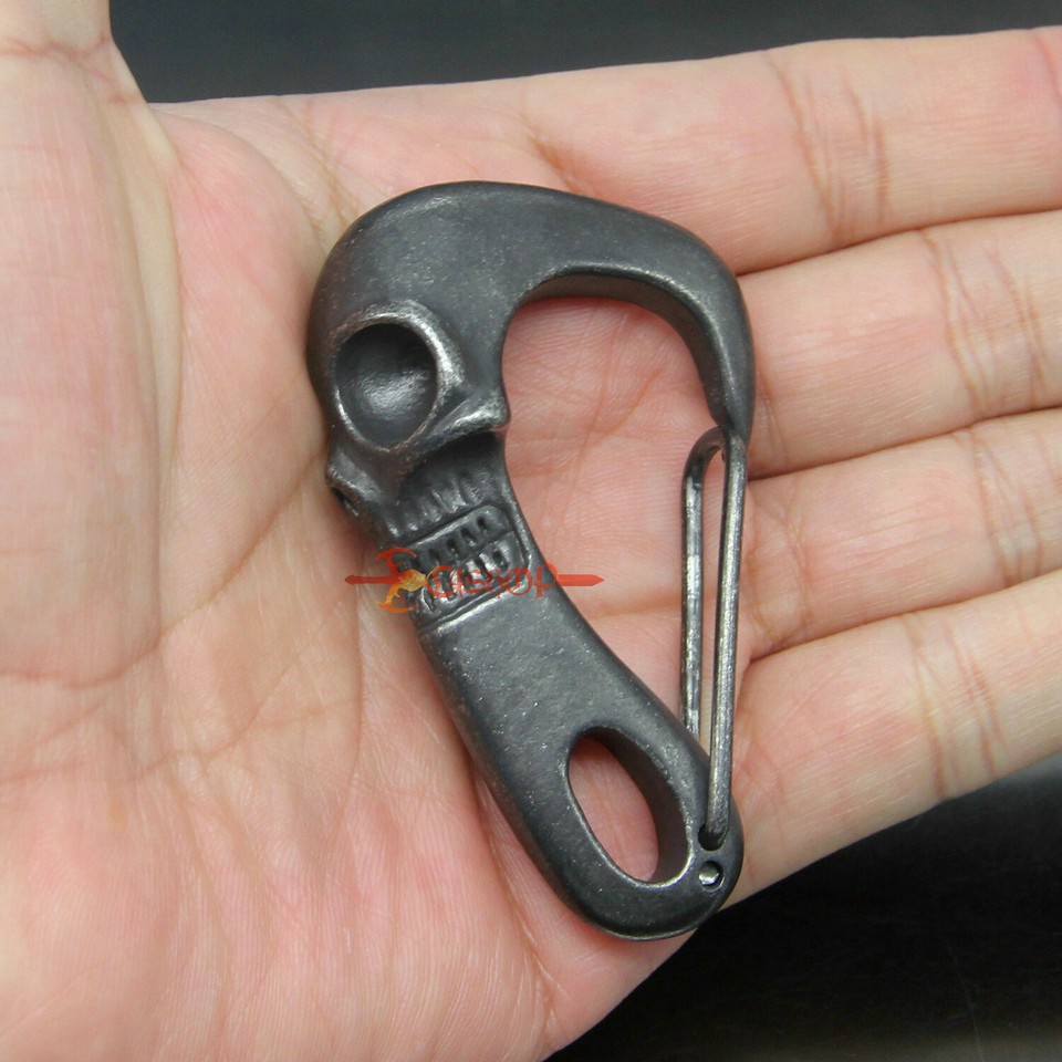 Extra Large Huge Skull Clasp Carabiner Wallet Key Chain Stainless Steel ...