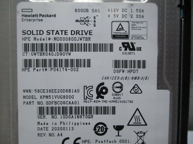 fit HPE P04527-B21 800G SAS P06577-001 P04174-002 SSD State Drive for ...