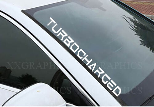 TURBOCHARGED 22" Windshield Vinyl Decal Sticker JDM Car Truck SUV Boost ...