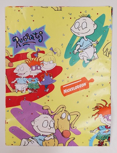 Vintage 90s Rugrats Nickelodeon Gift Wrap Wrapping Paper One Flat Sheet ...