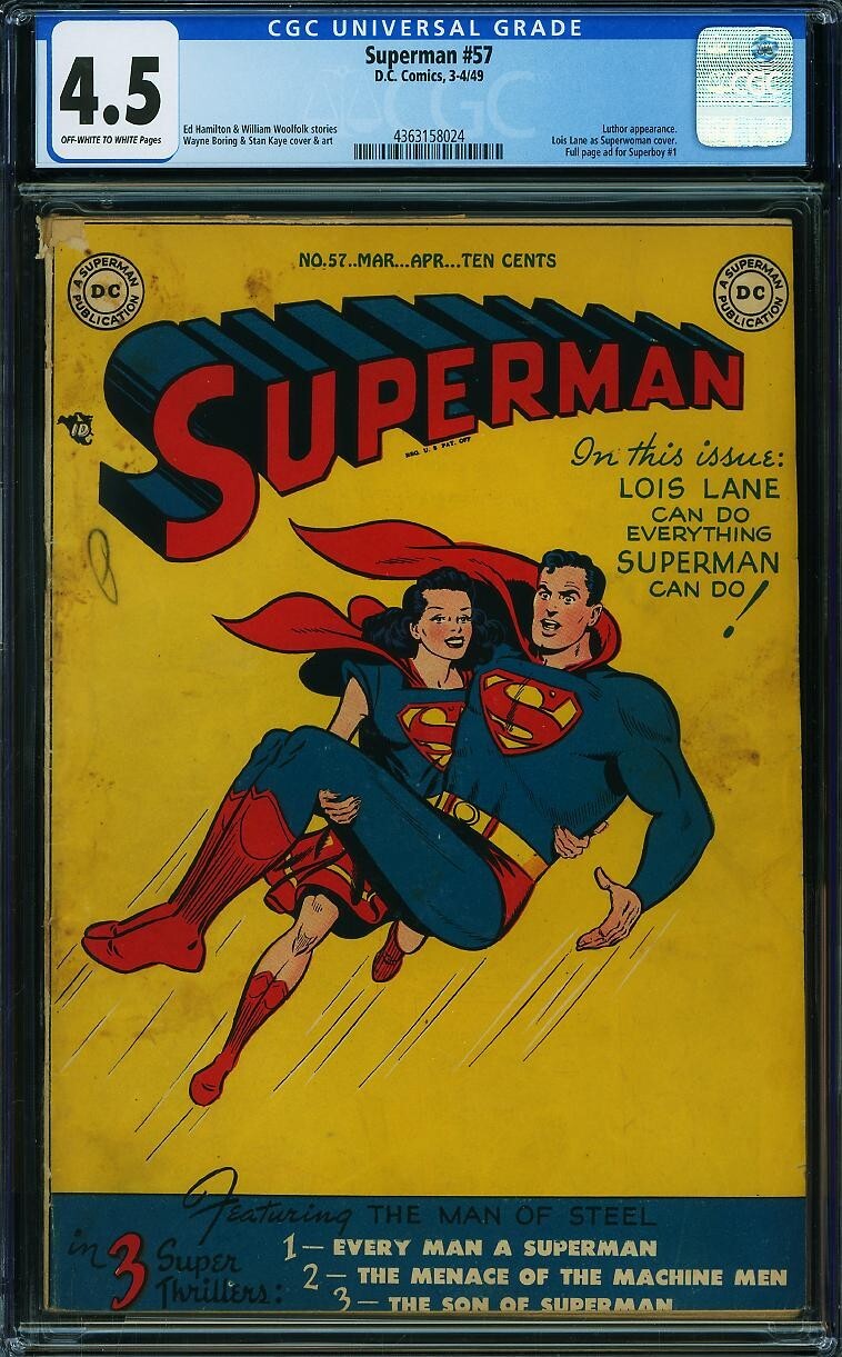 1949 D.C. Comics Superman 57 CGC 4.5. 1st Lois Lane as Superman | eBay
