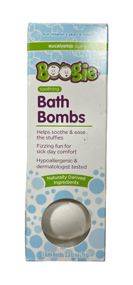 Boogie Kids Bath Bombs, Soothing & Calming,Eucalyptus Scent,3 bath ...