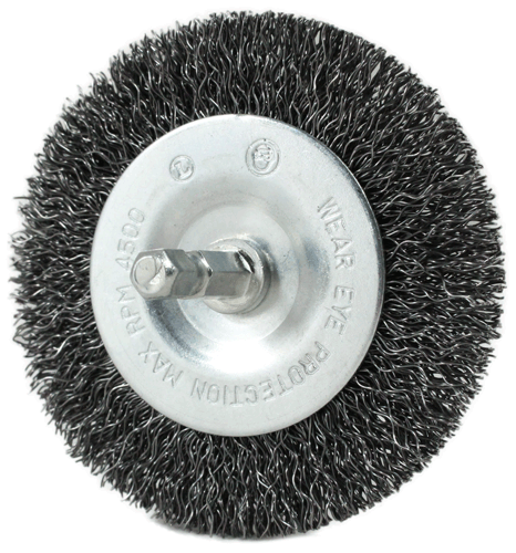 3 Inch Wire Wheel Brush 1/4" Hex Shank - Fine Crimped Wire 4500 RPM ...