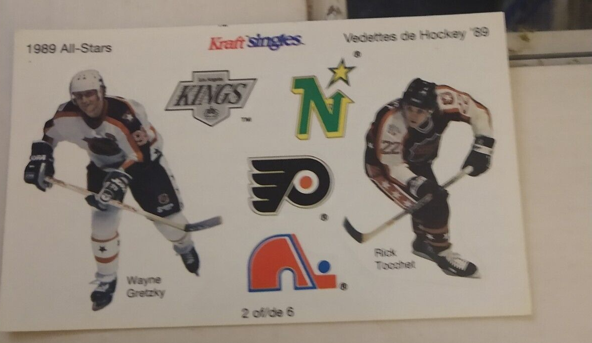 1989 Kraft Singles Canada Hockey All Stars Sticker Sheet #2 Gretzky ...