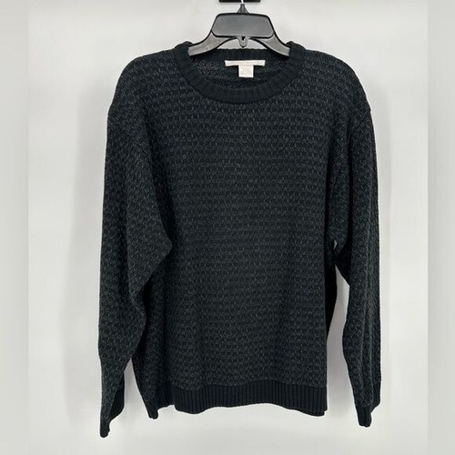 Perry Ellis | Men’s L Large Black Crew Pullover Sweater 100% Cotton | eBay