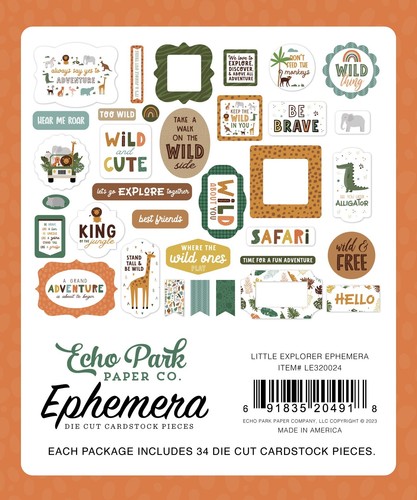 Echo Park Cardstock Ephemera 33/Pkg-Icons, Little Explorer 691835204918| eBay
