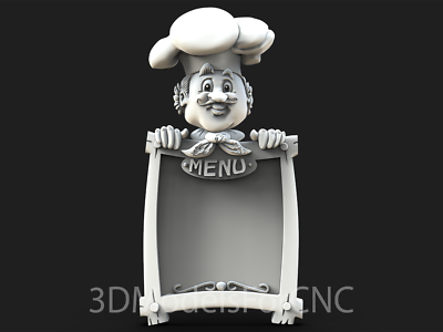 3D Model STL File for CNC Router Laser & 3D Printer Restaurant Menu ...