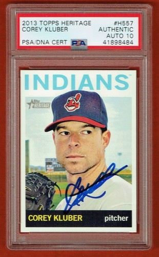 2013 Topps Heritage H557 Corey Kluber Signed Rookie Card PSA RC Auto ...