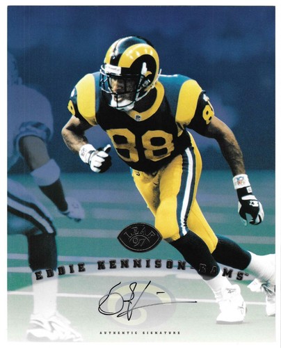 Eddie Kennison 1997 LEAF NFL SIGNATURE 8X10 JUMBO PHOTO AUTOGRAPH CARD ...