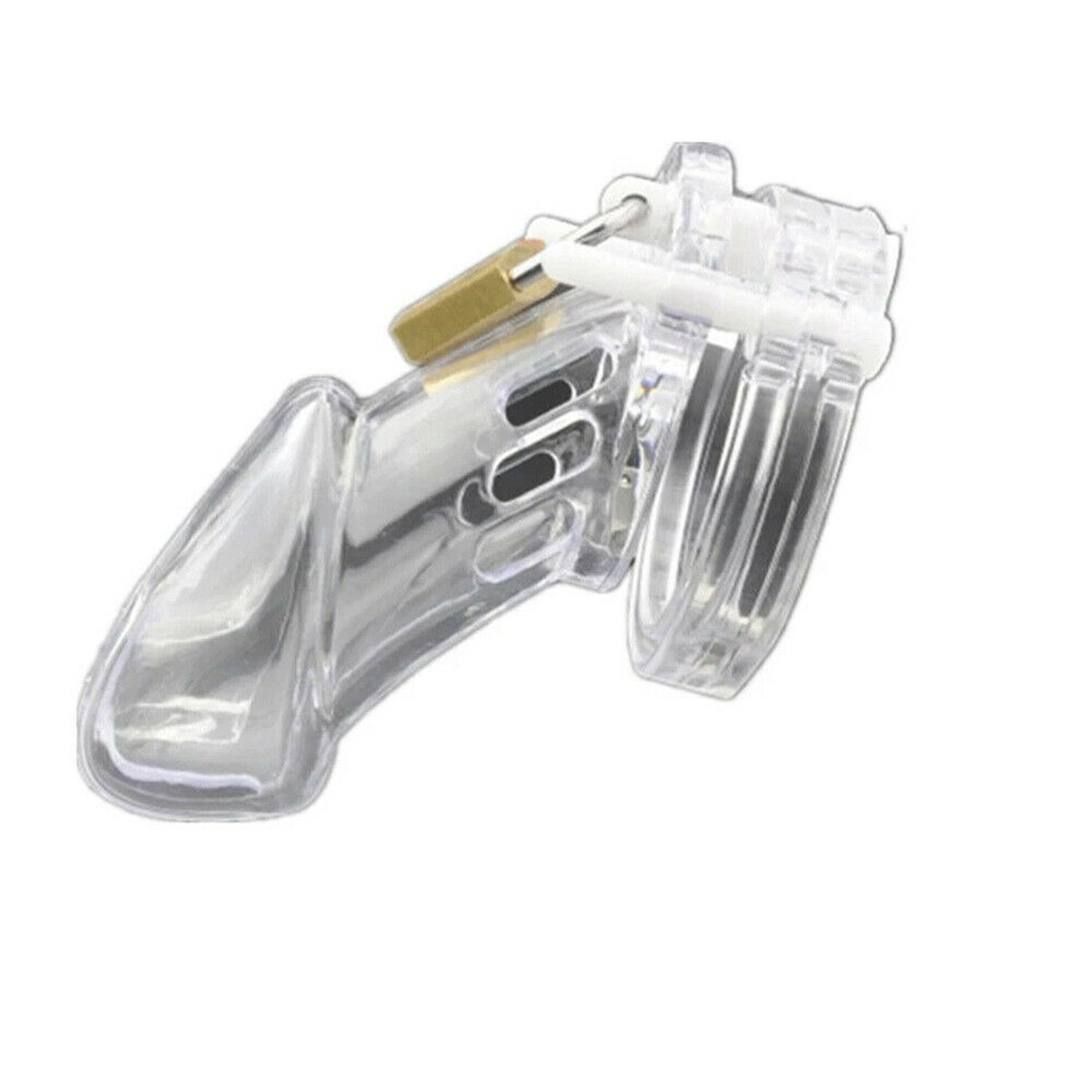 Male Plastic Chastity Cage Classic Men Locking Belt Device Clear CB600 ...
