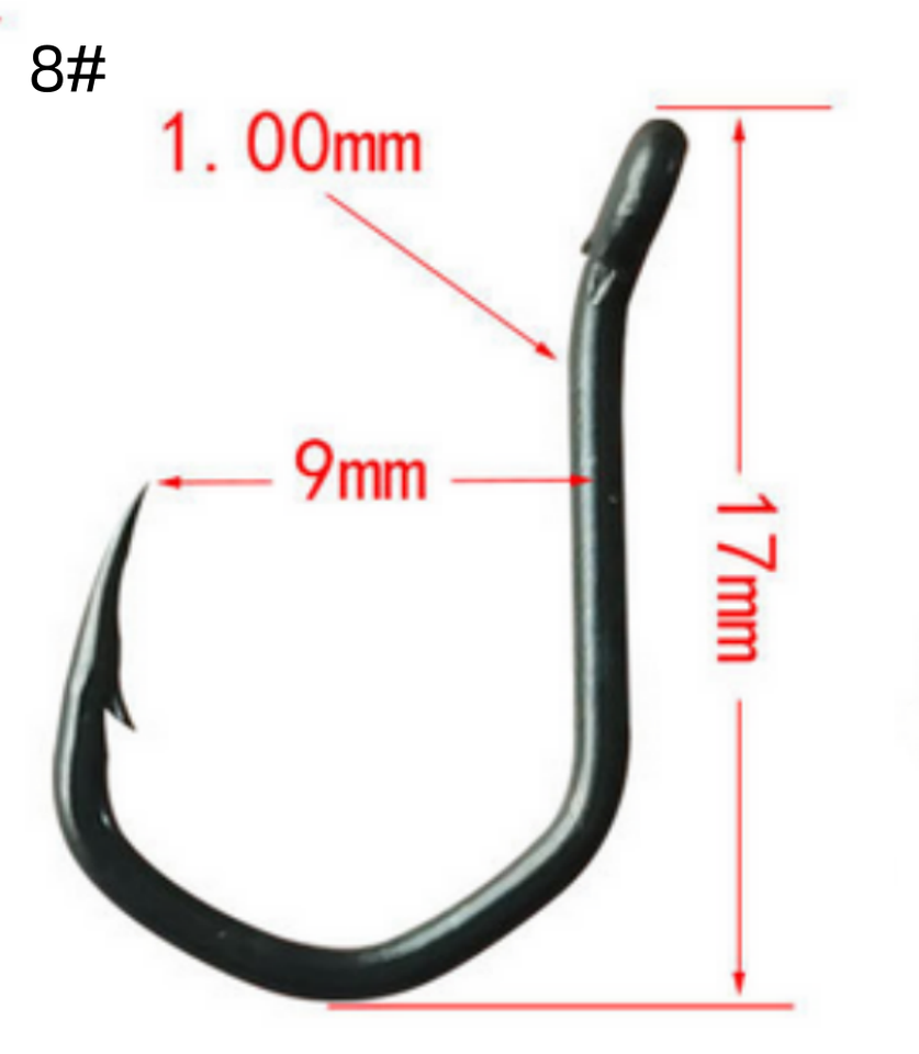 50/100PCS High Carbon Steel PTFE Coating Carp Fishing Hook Jig Head ...