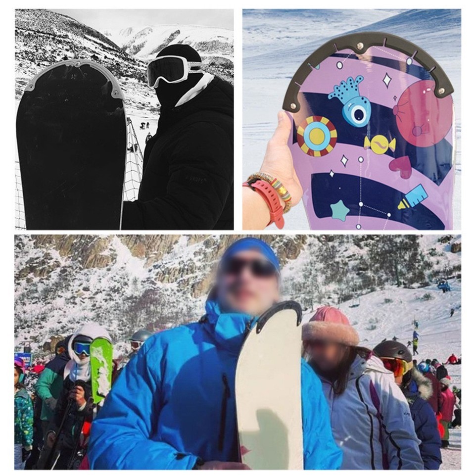 2pc Snowboard Nose Guard Protection Bar Curved Anti Collision Strip Set ...