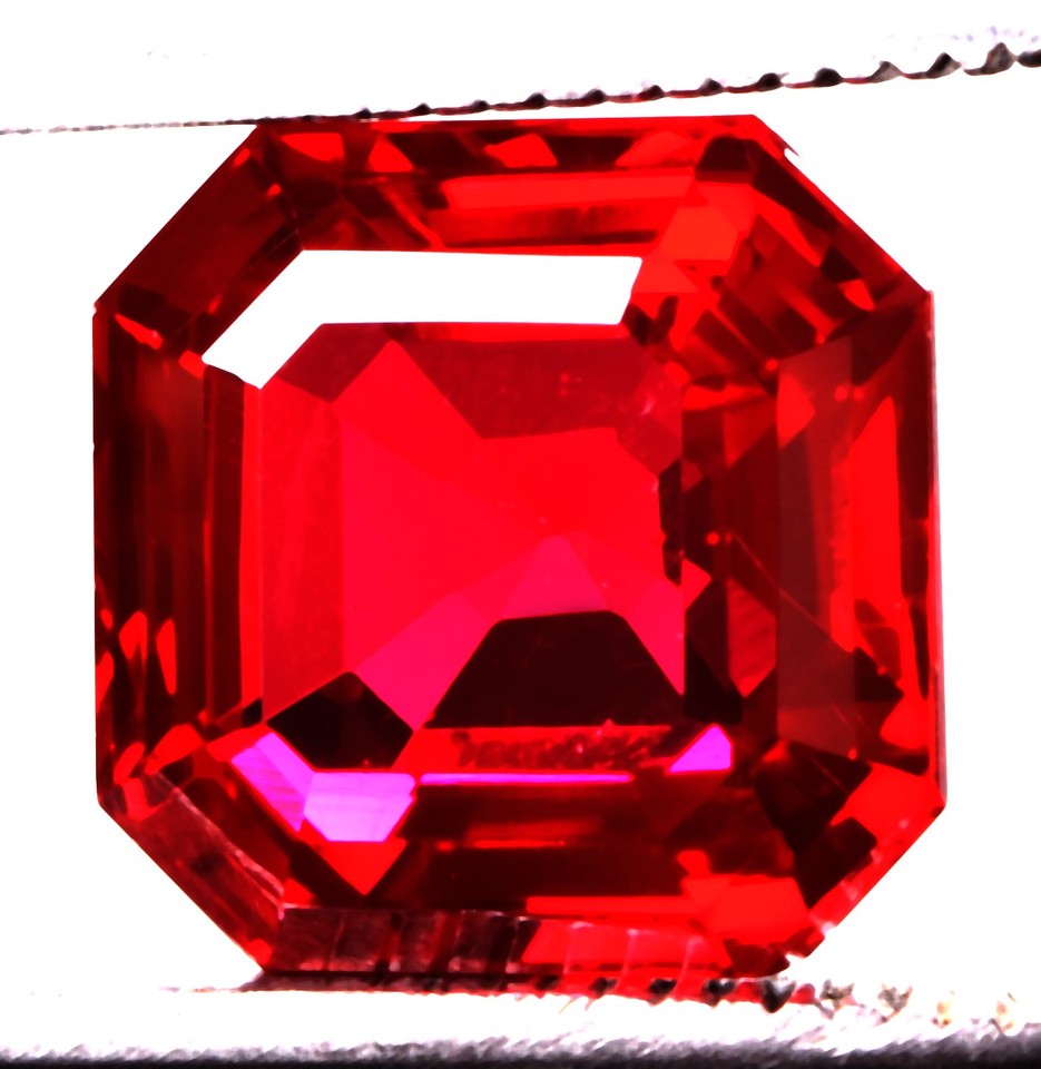 24.3 Cts. Natural Mozambique Red Ruby Square Shape Certified Gemstone ...