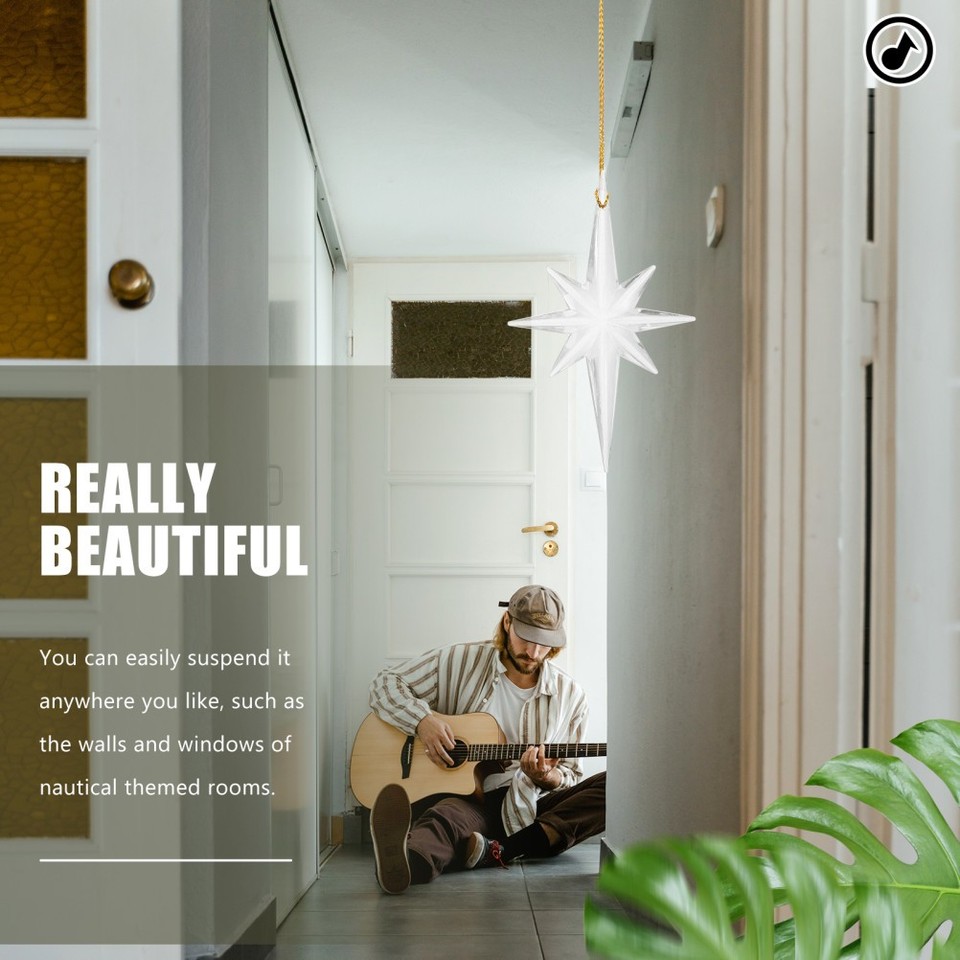 6 Pcs Metal Four-pointed Star Pendants Ornament New Year Ornaments ...