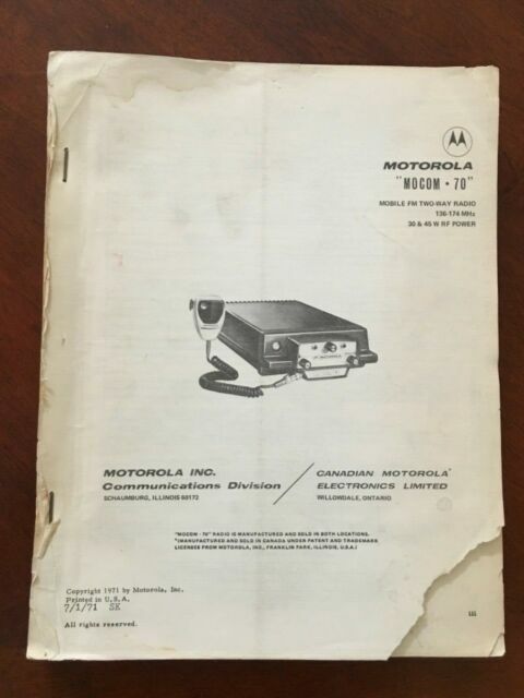 Motorola MOCOM 70 Cc3114 2 Way Radio Transmitter for sale online | eBay