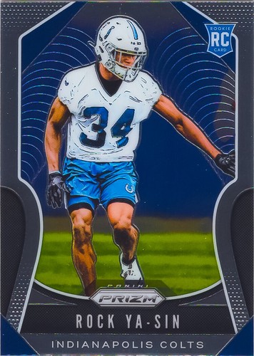 Rock Ya-Sin RC 2019 Prizm Football Chrome Rookie Card #388 Indianapolis ...