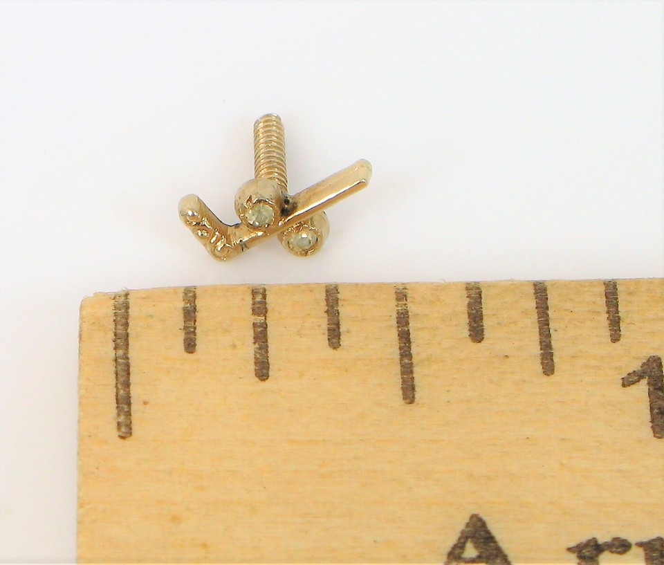 VTG BEAUTIFUL 14K YELLOW OR WHITE GOLD DAINTY MASONIC STICK BALLS PIN ...