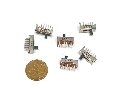 6 x SS-24D02 Slide Switch 4 position toggle side mount pcb 12 pin ...