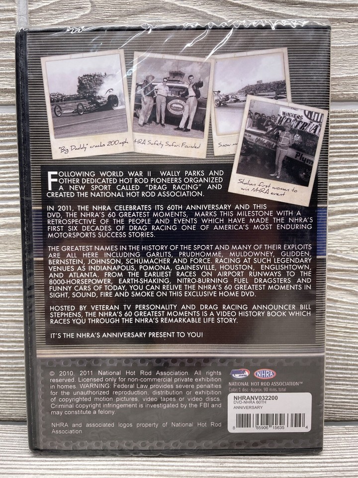 NHRA National Hot Rod Association 60 Greatest Moments Car Drag Racing ...