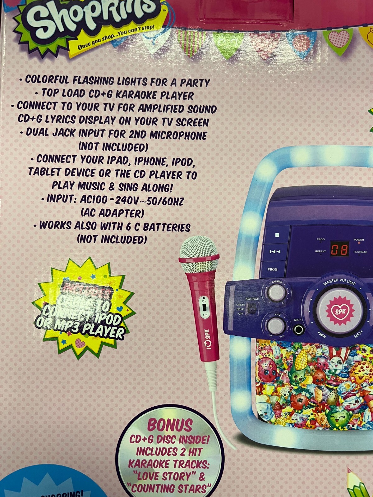 Great Gift (Set of X2) - Shopkins Flashing Light Karaoke Machine With ...