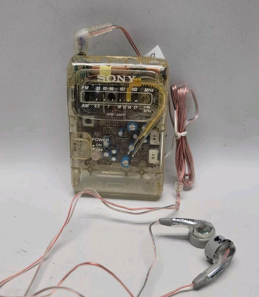 Sony SRF-39FP Clear Transparent AM/FM Radio Working Prison Issued ...