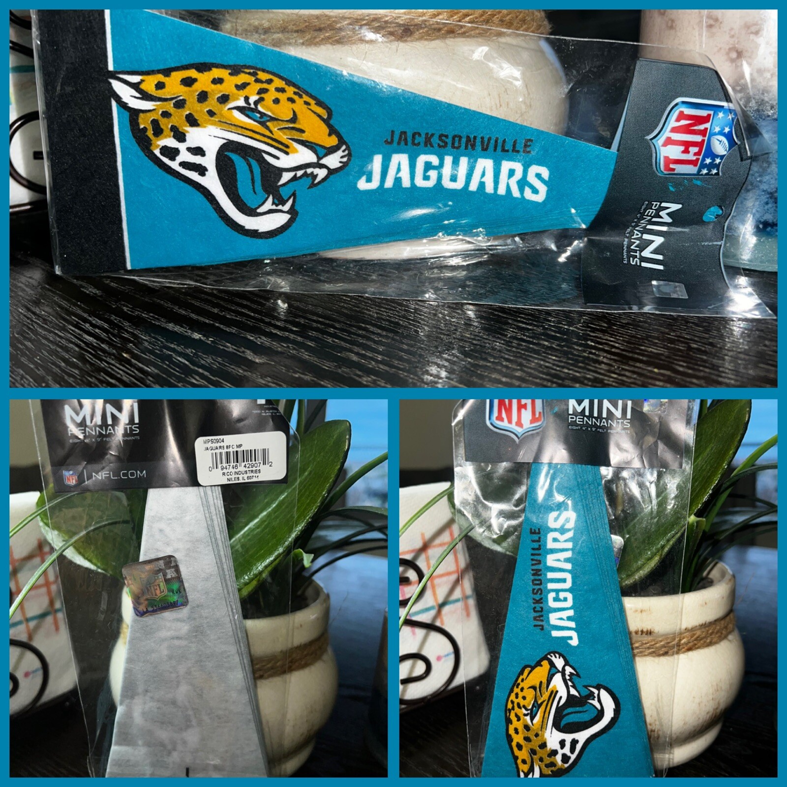 NFL Jacksonville Jaguars Football Mini-Flags Wall 8 PC - 4''x9'' [Brand ...